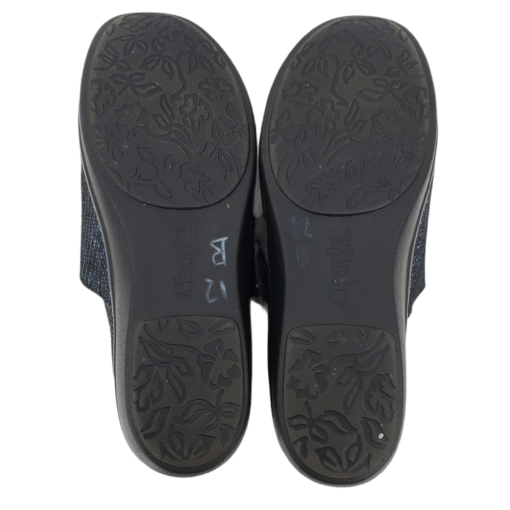 Alegria Lauryn Blue Metallic Leather Comfort Shoes - Gem